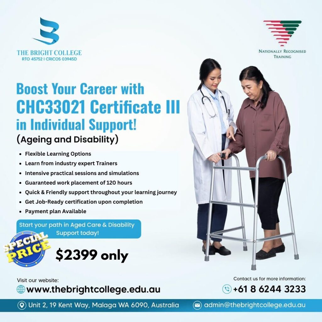 Career in Aged care and Disability in Perth, Australia
